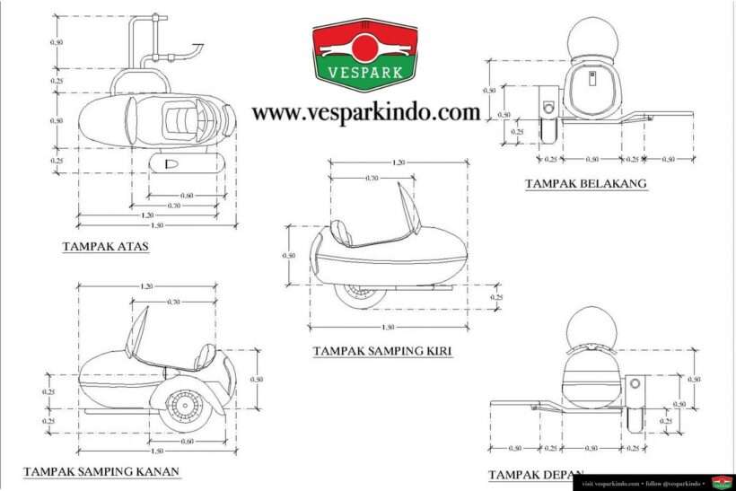 Custom Vespa Sidecar – Vespa Medan Vespark